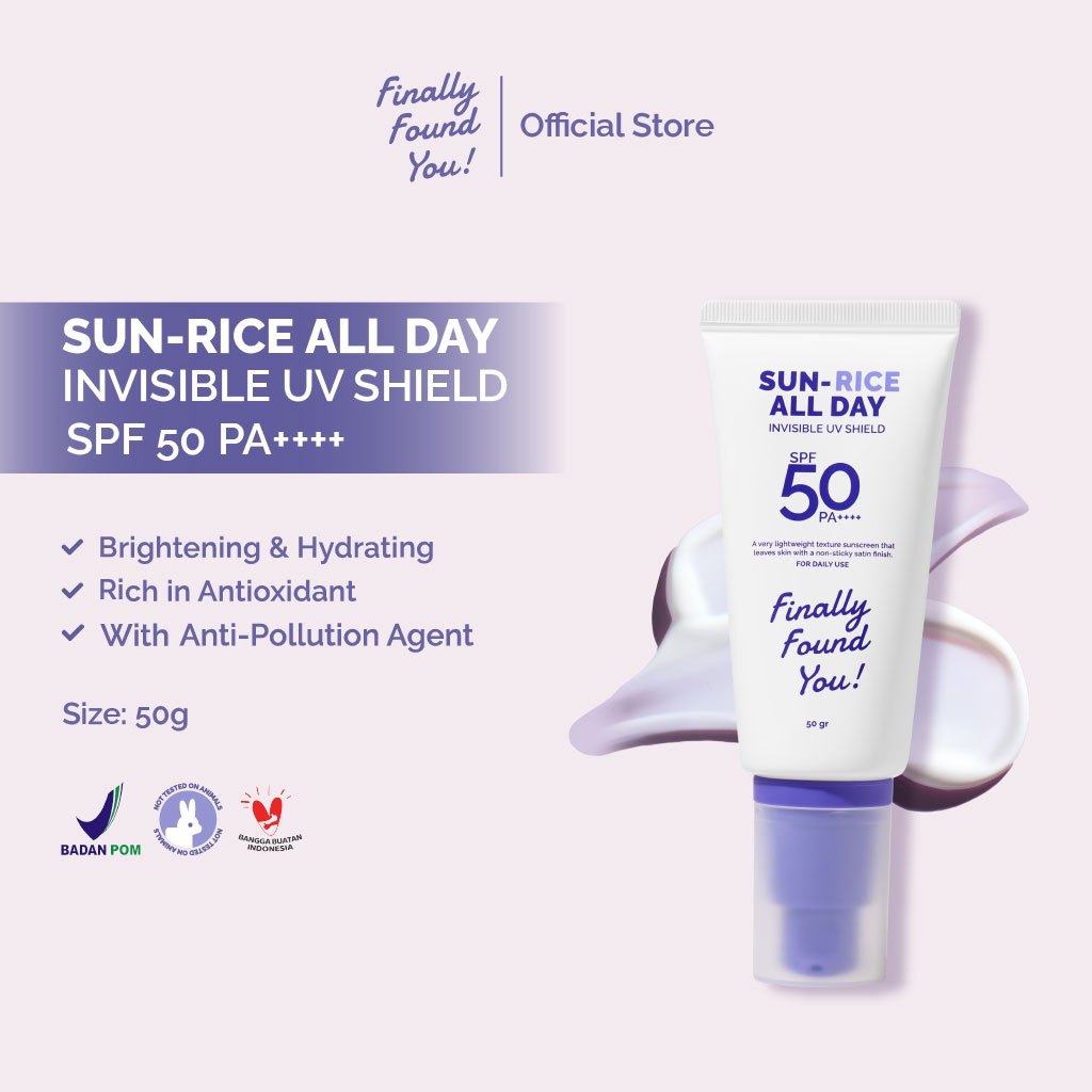 Jual Finally Found You! SUN-RICE ALL DAY Invisible UV Shield SPF 50 PA++++ 50ml - Sunscreen ...