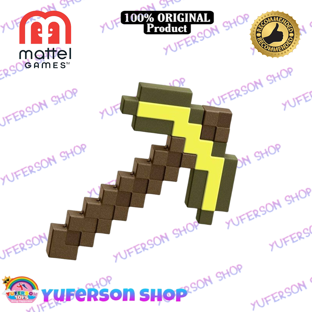Jual Mattel Minecraft Gold Pickaxe HFF59 | Shopee Indonesia