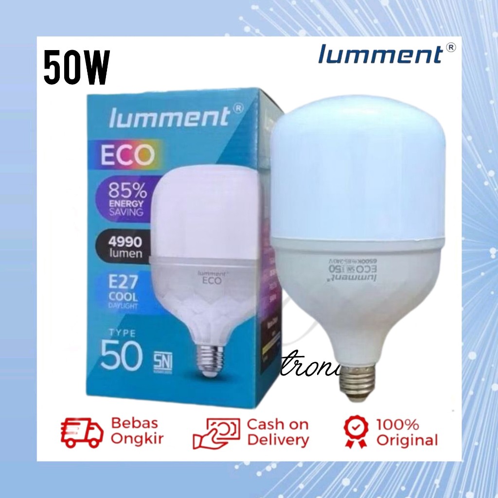 Jual ORIGINAL LUMMENT LAMPU BOHLAM 50W SUPER PUTIH SUPER TERANG AWET SNI KUALITAS TERBAIK ...