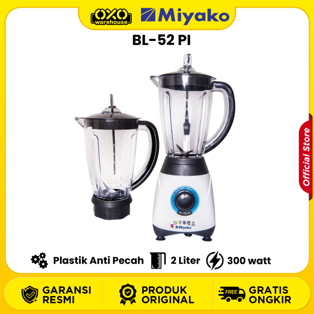 Jual Miyako Dual Blender 2 Liter BL-52 PI Low Watt Garansi Resmi | Shopee Indonesia