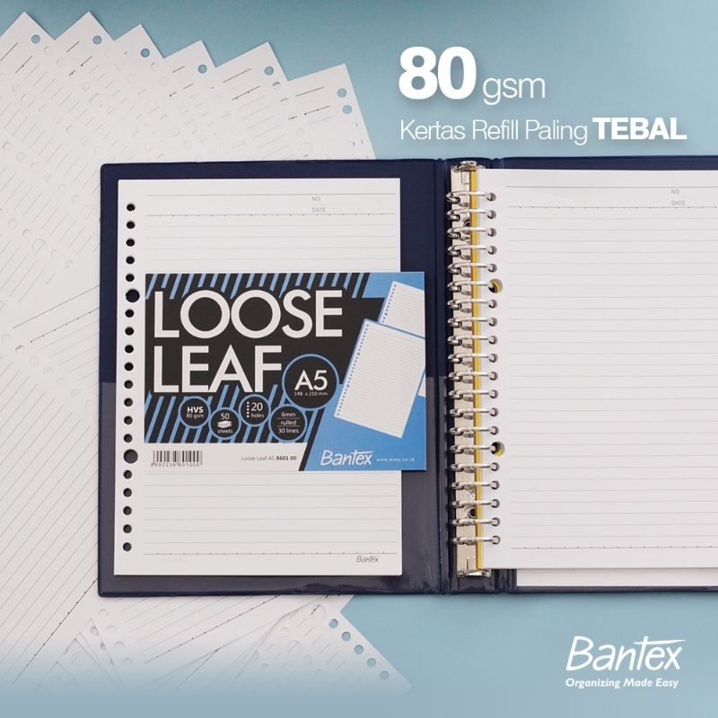 Jual BANTEX LOOSE LEAF 20 RING 80 GSM 50 LEMBAR | Shopee Indonesia
