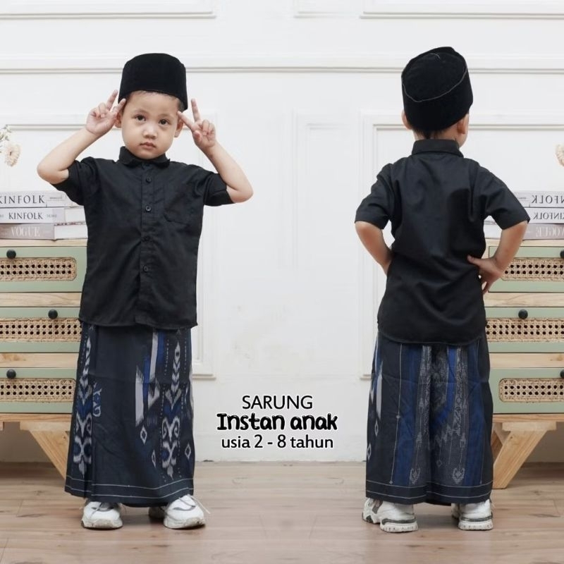 Jual Baby-15th Sarung Instan Anak HITAM Batik Atlas Wadimor Sartan ...