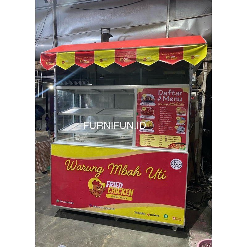 Jual Gerobak Fried Chicken Jumbo / Gerobak Aluminium | Shopee Indonesia