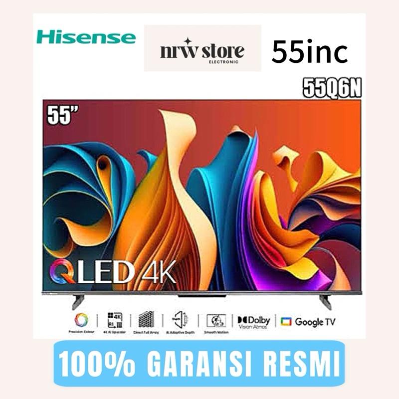 Jual HISENSE QLED TV 55 inch 55Q6N Dolby atmost | Shopee Indonesia