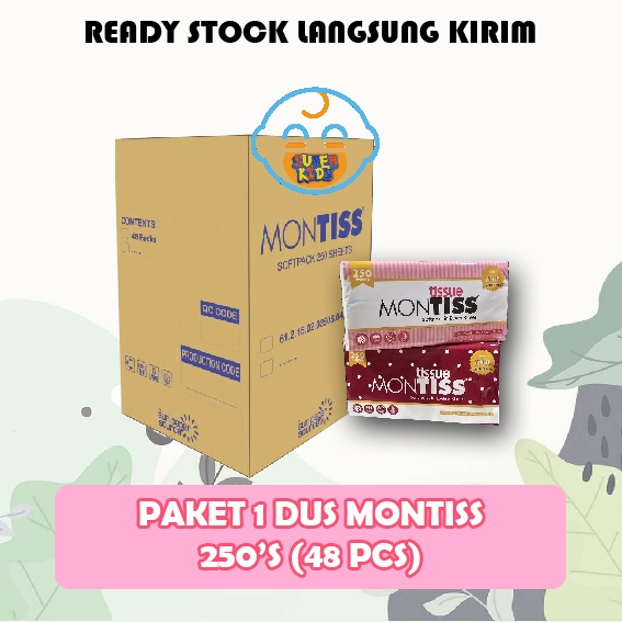 Jual PAKET 1 DUS Tissue Montiss TISU WAJAH 250 sheets 2ply | Shopee ...