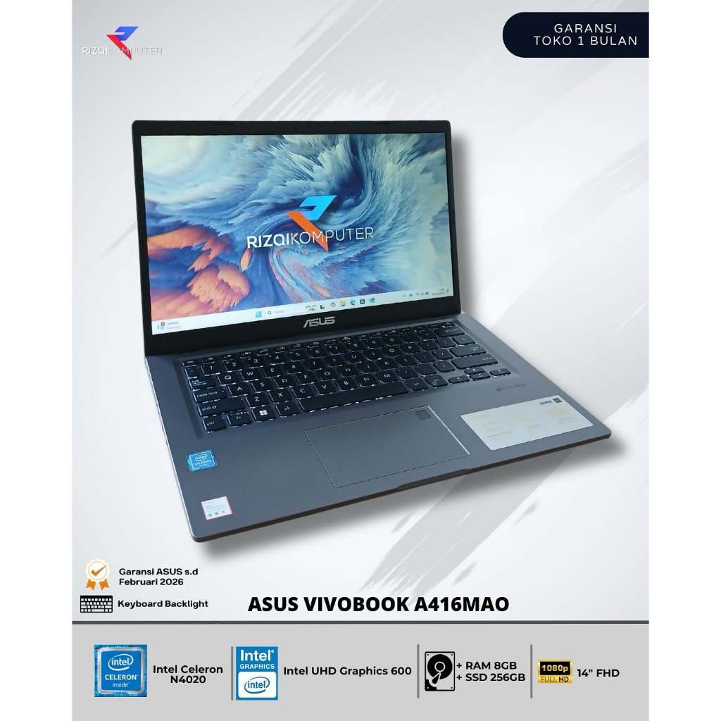 Jual Asus VivoBook A416MAO Intel Celeron N4020 Ram 8GB SSD 256GB mlg ...