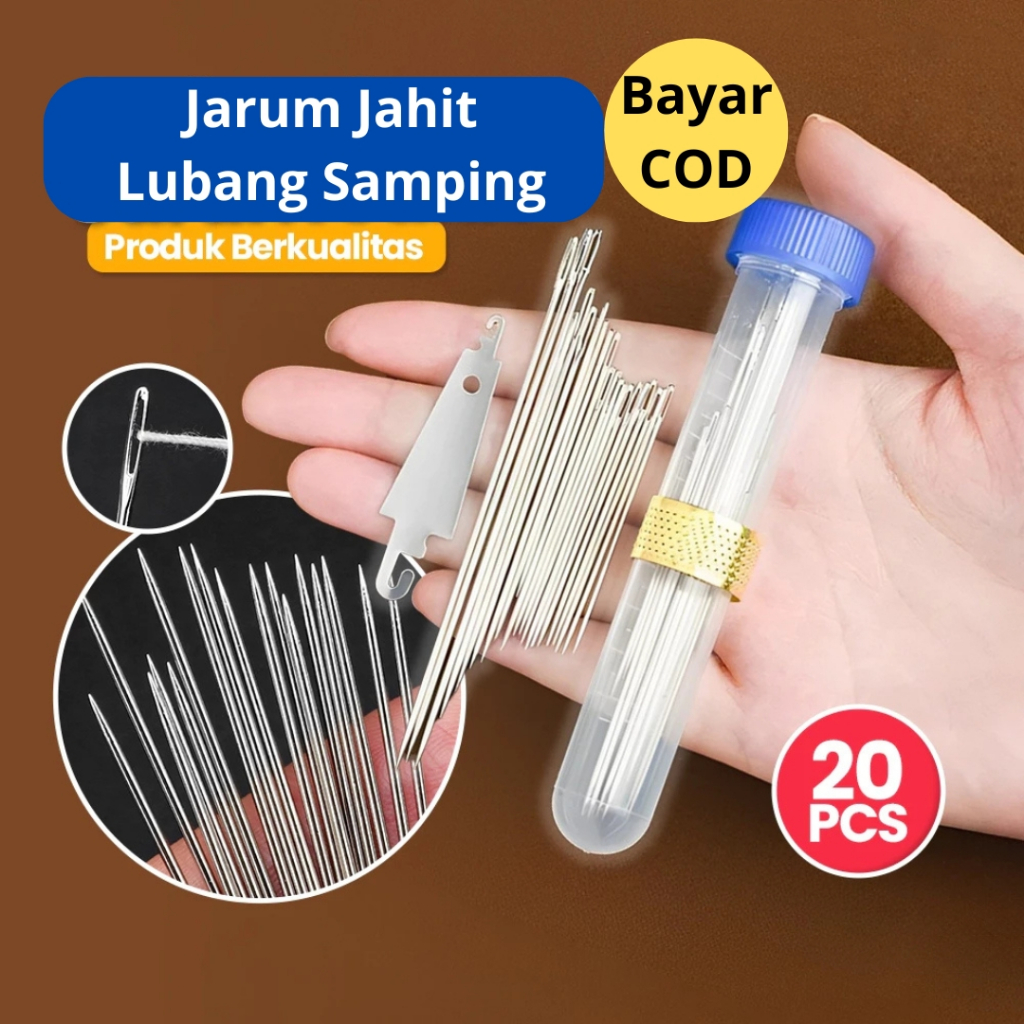 Jual Jarum Lubang Samping Lubang Besar Paket Jahit Tangan Lobang Gede ...