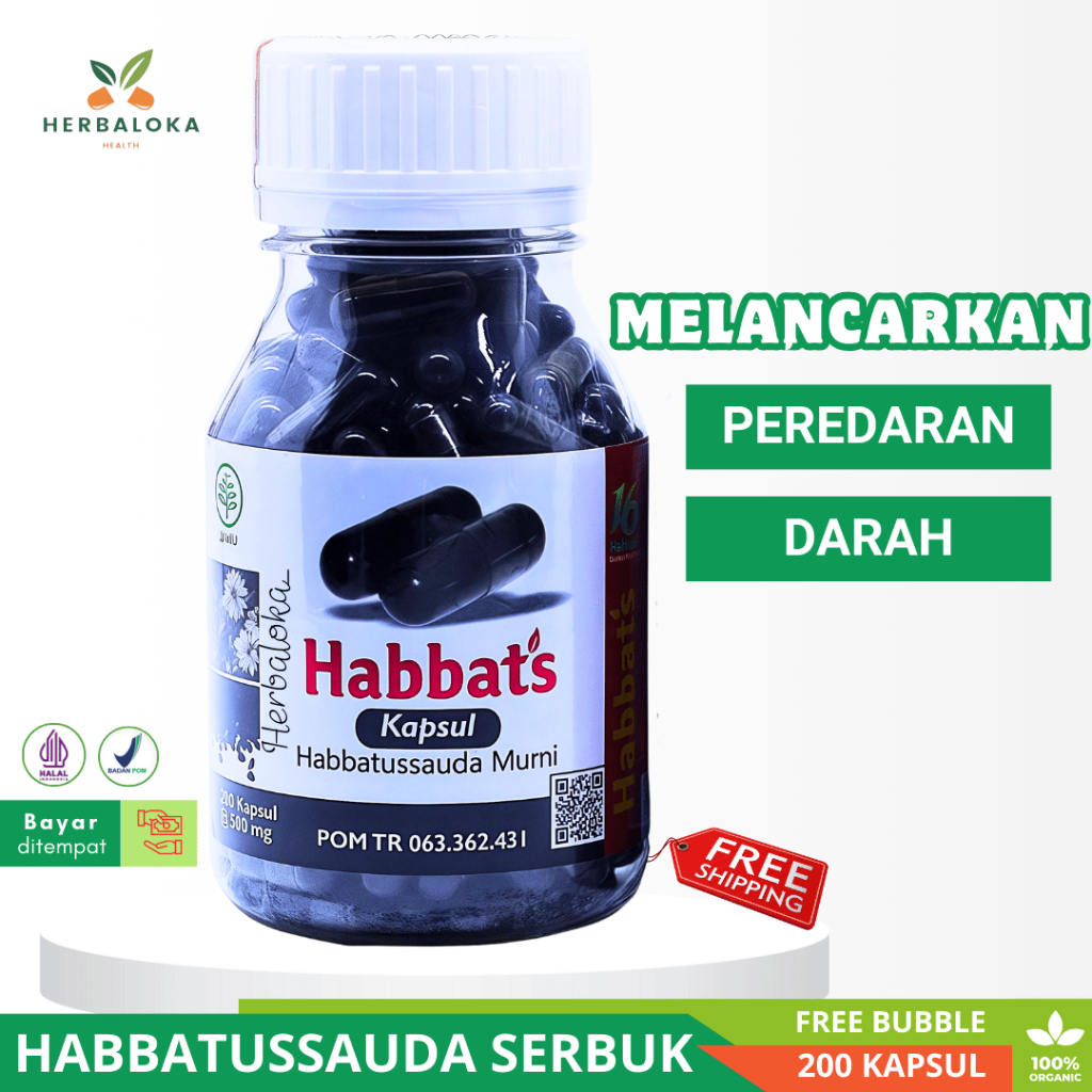 Jual BPOM Habbatussauda Habbats 200 Kapsul 500mg - Black Seed untuk ...