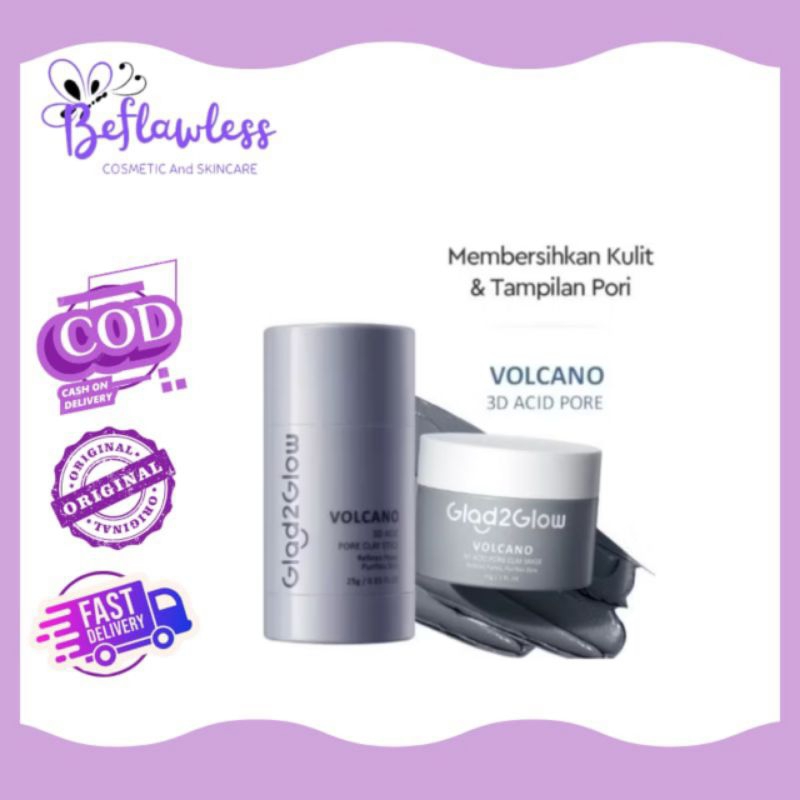 Jual Glad2Glow Volcano Mask Series Masker Komedo | Shopee Indonesia