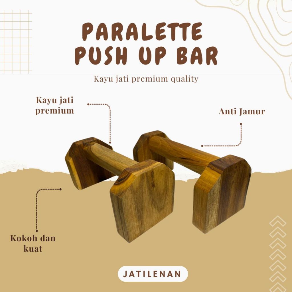 Jual JATILENAN - Parallette Push Up Bar Kayu Jati – Alat Calisthenics ...