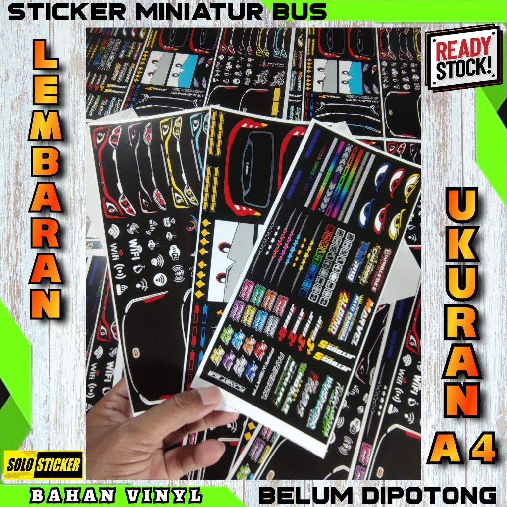 Jual Stiker Vinyl Miniatur Bus Ukuran A4 BELUM DIPOTONG Stiker ...