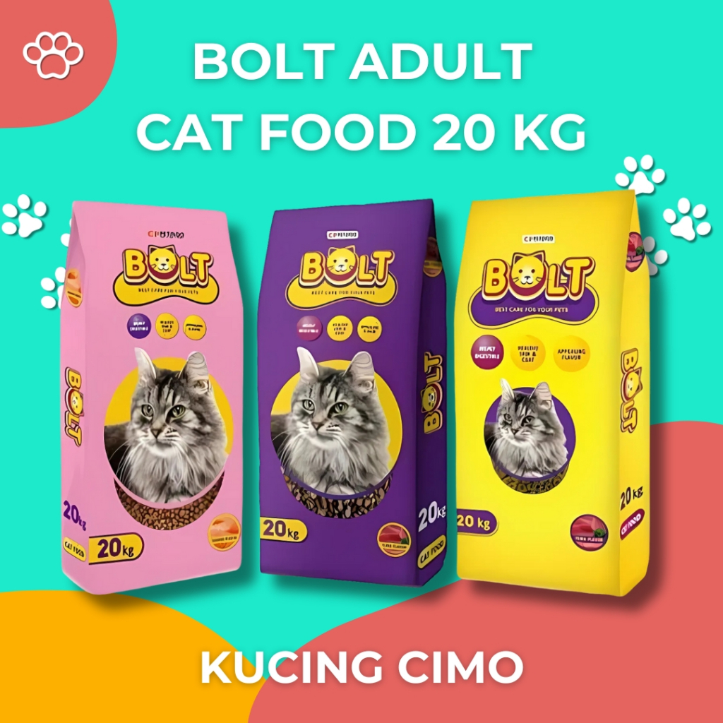 Jual Bolt Cat Food Tuna Salmon 20kg | Makanan Kucing Kering Murah 20 kg ...