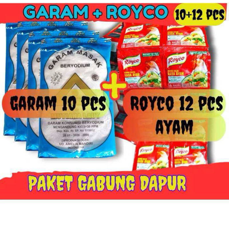 Jual Paket Hemat Bumbu Dapur 10 Pcs Garam Halus + 12 Pcs Royco Ayam ...