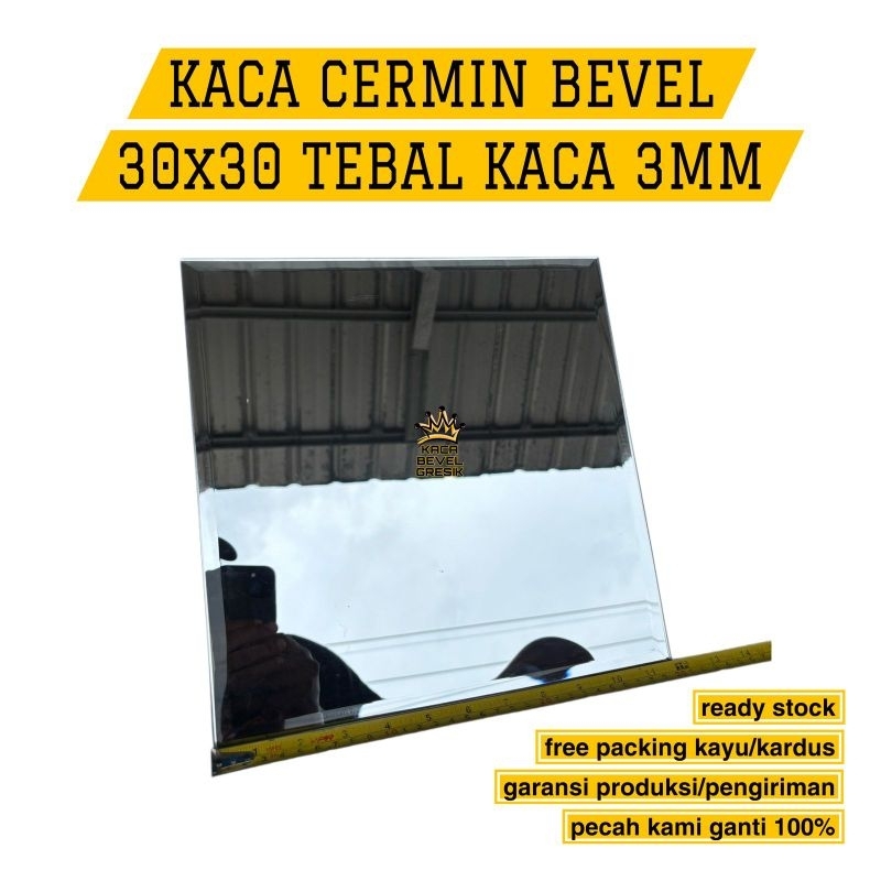 Jual kaca cermin asli bevel moulding 30x30 tebal kaca 3mm | Shopee ...