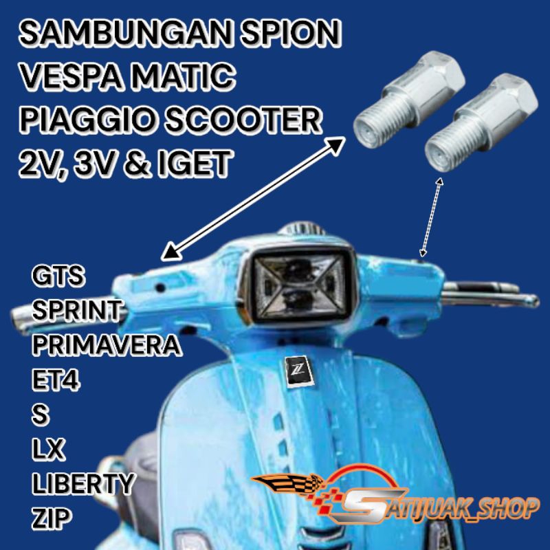 Jual SAMBUNGAN SPION PIAGGIO VESPA MATIC ADAPTOR SPION GTS SPRINT ...