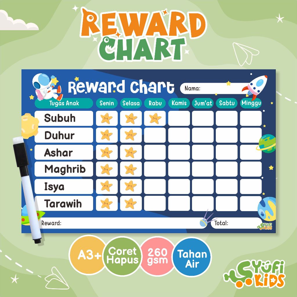 Jual Reward Chart Anak / Lembar Target Apresiasi Anak | Shopee Indonesia