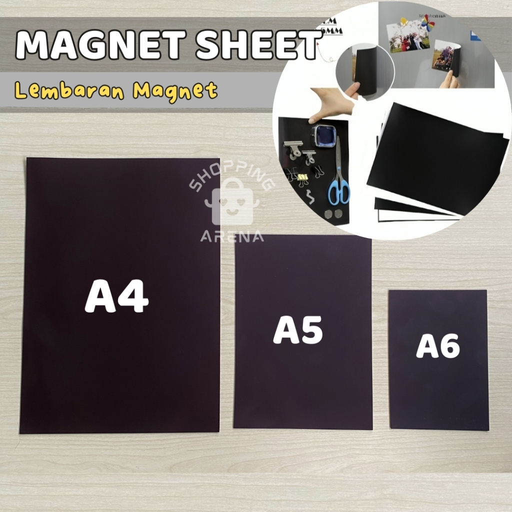 Jual Lembaran Magnet Sheet Fleksibel Ukuran A4 A5 A6 Magnetic Tape ...