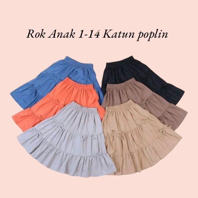 Jual 1-14 TAHUN ROK ANAK KATUN POPLIN / ROK SUSUN ANAK 1-14 Tahun ...