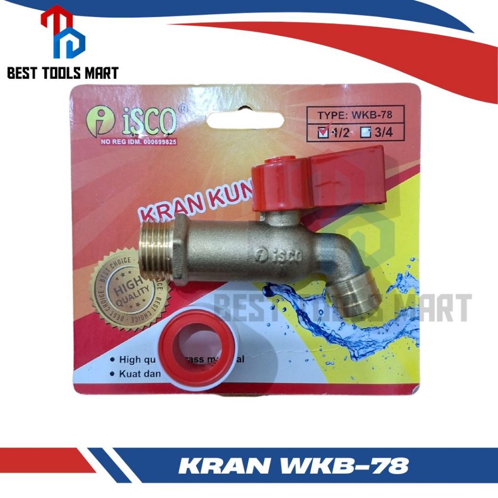Jual Kran kuningan body besar Isco WKB-78 ukuran 3/4" free sealtape ...
