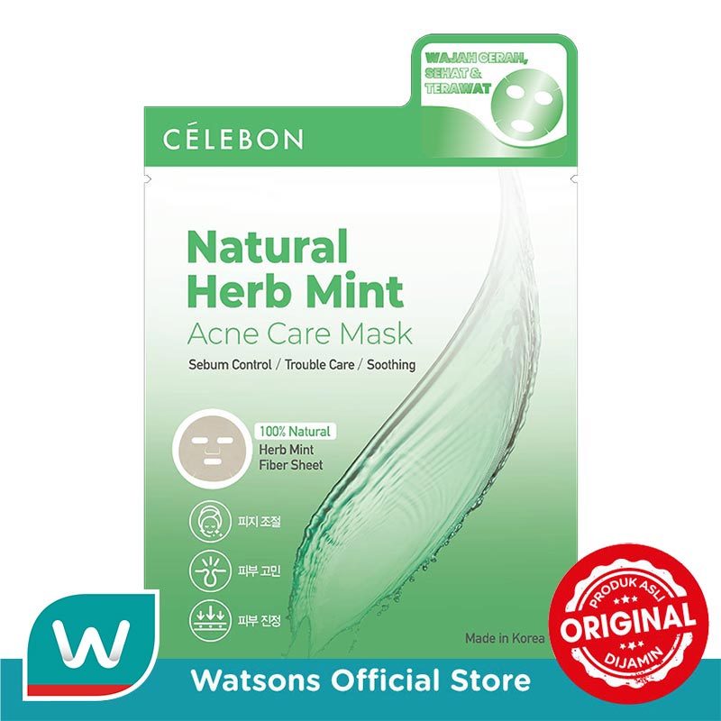 Jual Celebon Natural Herb Mint Acne Care Mask | Shopee Indonesia