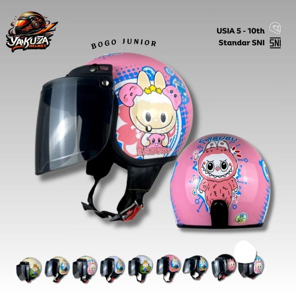 Jual LABUBU HELM RETRO JUNIOR ANAK MOTIF KARAKTER SNI | Shopee Indonesia