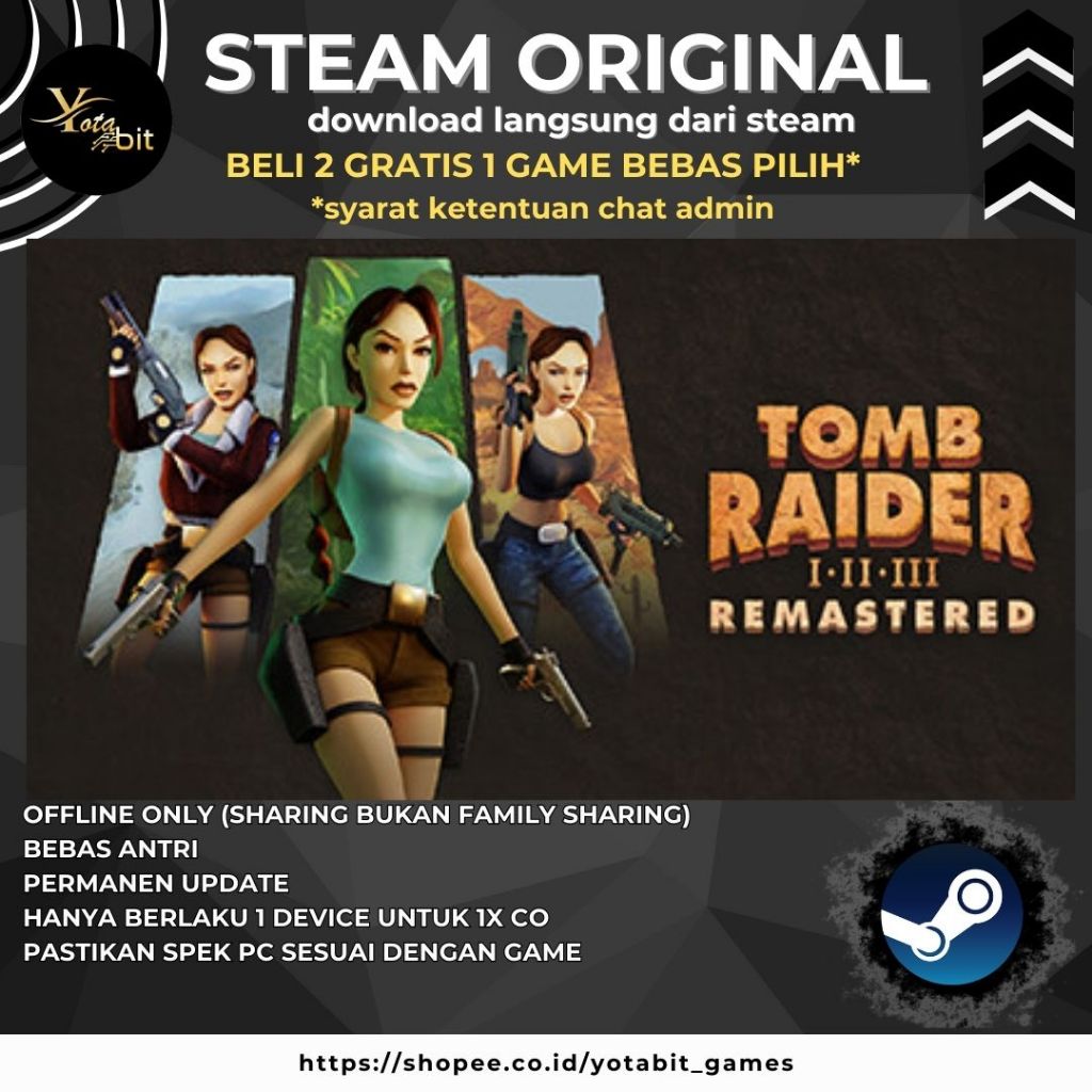 Jual Tomb Raider I-III Remastered Starring Lara Croft PC Sharing ...