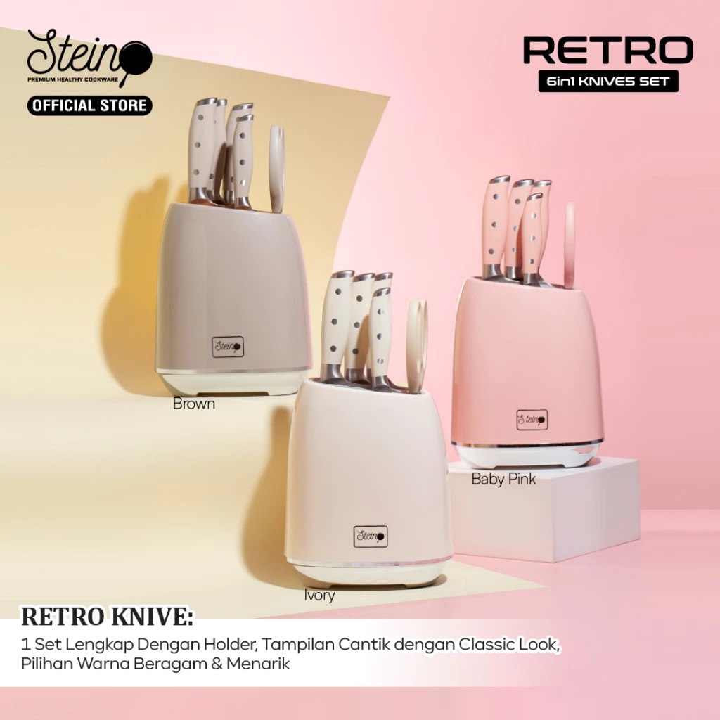 Jual Stein Retro Knife Set Classic Timeless With Holder | Shopee Indonesia
