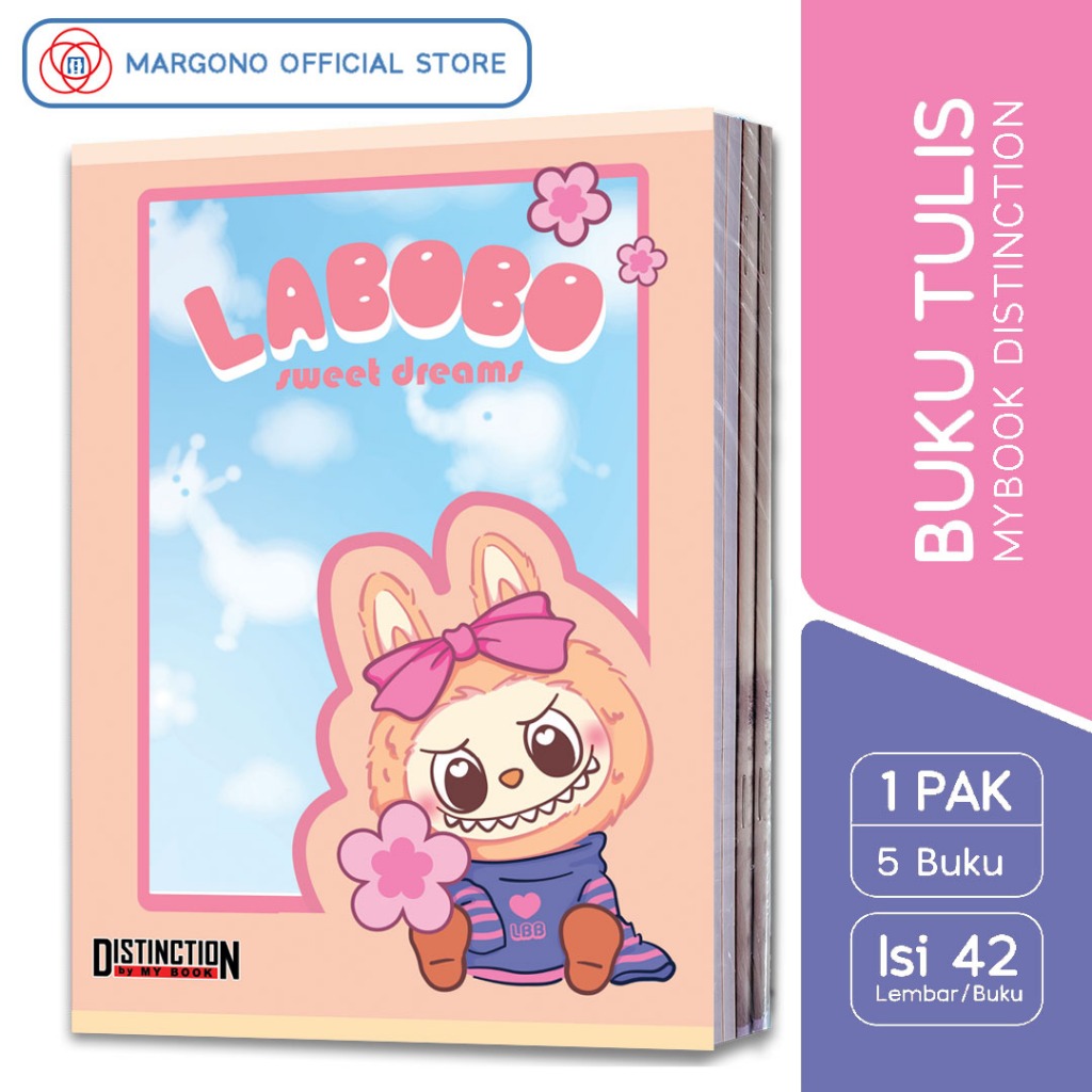 Jual Buku Tulis Boxy Cute Labobo La BuBu 42 Lembar - 5 Buku | Shopee ...