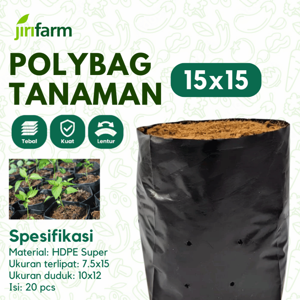 Jual Polybag Tanaman 15x15 Tebal Awet Plastik Polibag Besar 15 x 15 Pot ...
