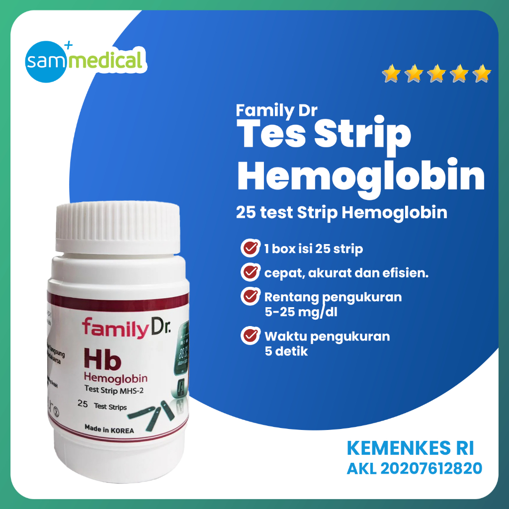 Jual Family Dr Hemoglobin Strip MHS-2 Isi 25 Test Strip / Strip HB ...