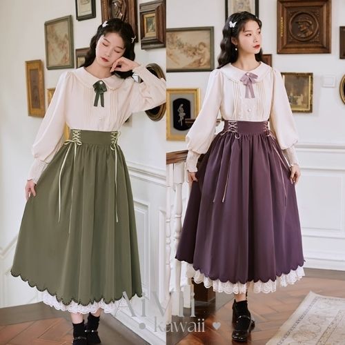 Jual 【AiVii】SETELAN VINTAGE FRENCH SYLE MORI LOLITA HIJAB FRIENDLY ...