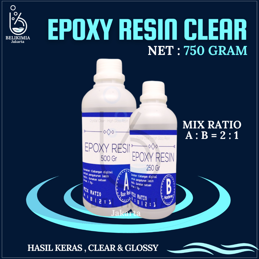 Jual Epoxy Resin Clear 750 GRAM - Resin Bening Epoksi - Hasil Keras dan ...