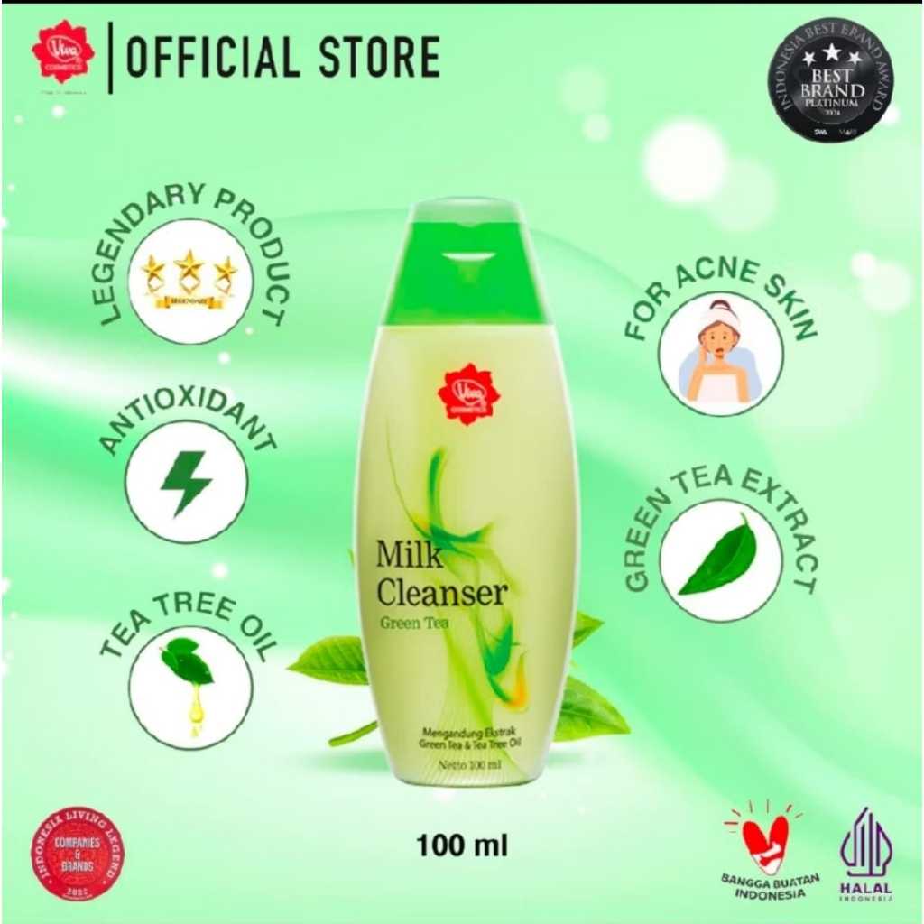 Jual Viva Milk Cleanser Green Tea 100ml | Shopee Indonesia