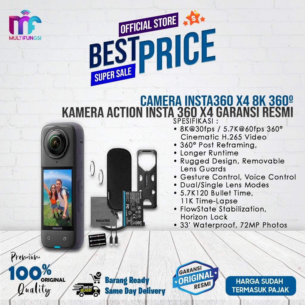 Jual Camera Insta360 x4 8K 360º Kamera Action Insta 360 x4 Garansi ...
