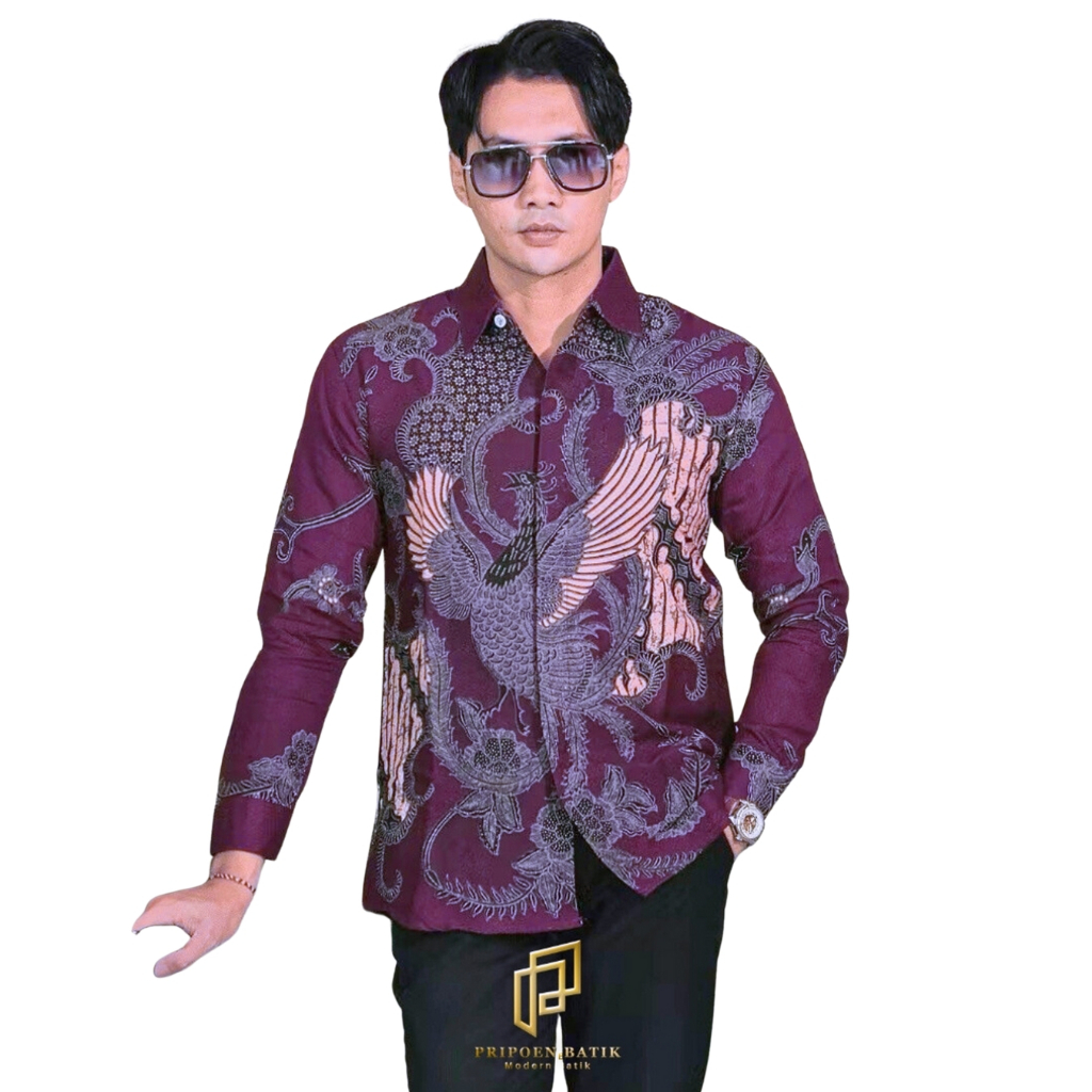 Jual Baju Batik Couple Ayah Dan Anak Soang Burgundy Kemeja Batik couple ...