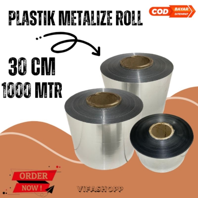 Jual PLASTIK METALIZE KEMASAN ROLL 30cm X 1000mtr | Shopee Indonesia