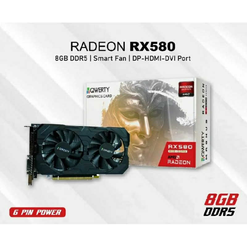 Jual Radeon VGA RX580 8GB DDR5 QWERTY | Shopee Indonesia