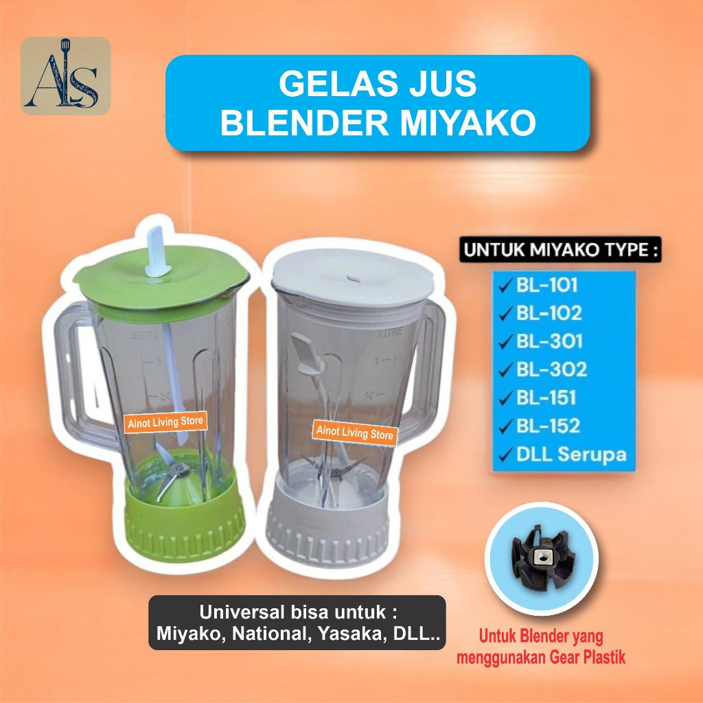 Jual [ALS] SET Gelas Blender Miyako BL101 Set Gelas Jus Blender Miyako ...