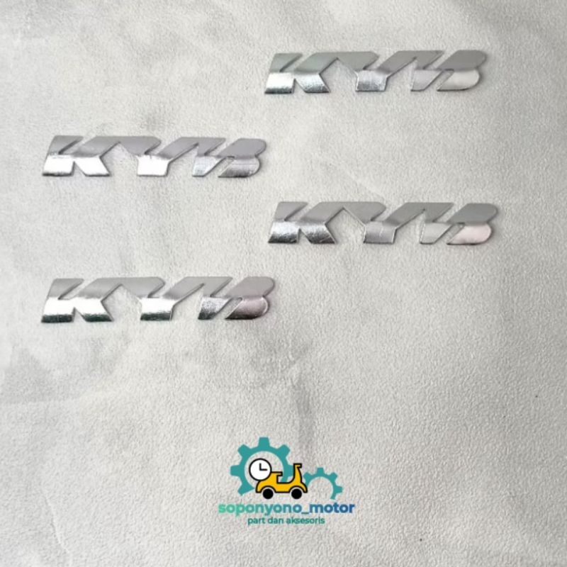Jual Emblem tulisan KYB emblem kayaba emblem timbul KYB tebal 3mm (1set ...