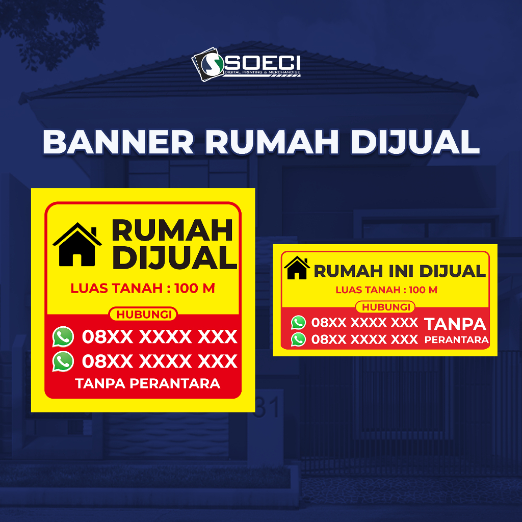 Jual Spanduk Rumah Dijual / Banner Rumah Dikontrakan / Ruko Disewakan ...