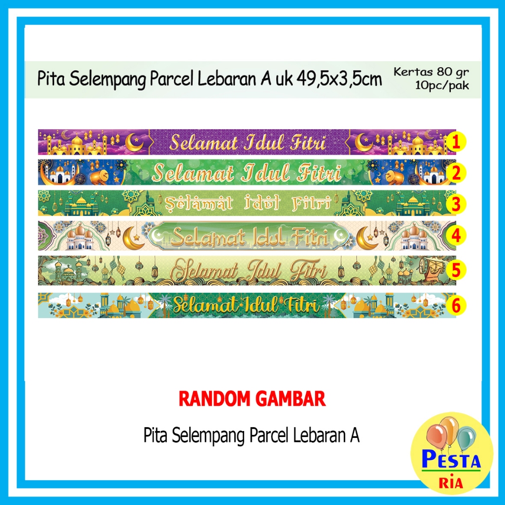 Jual Murah!! ( 1 Pak isi 10 Lembar) Pita Selempang A, pita parcel ...