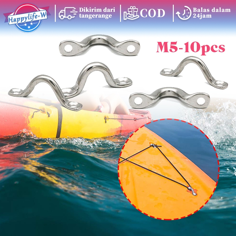 Jual 10pcs/set Boat Pad Eye Strap 304 Stainless M5 Ceiling Hook Kayak ...