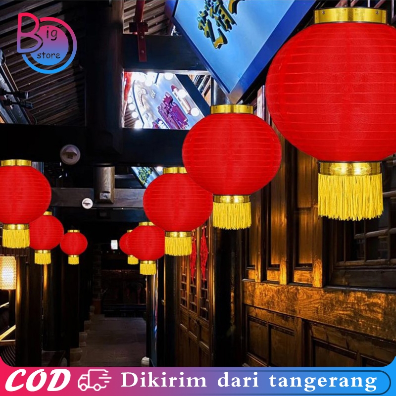 Jual Isi 2pcs Lampion Merah Dekorasi Lampion Imlek Kain Anti Air ...