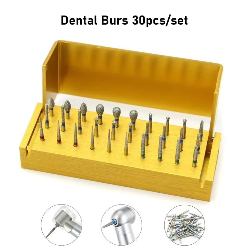 Jual 30 Pcs/Set Aluminium Dental Burs Kit With Holder Dental Diamond ...