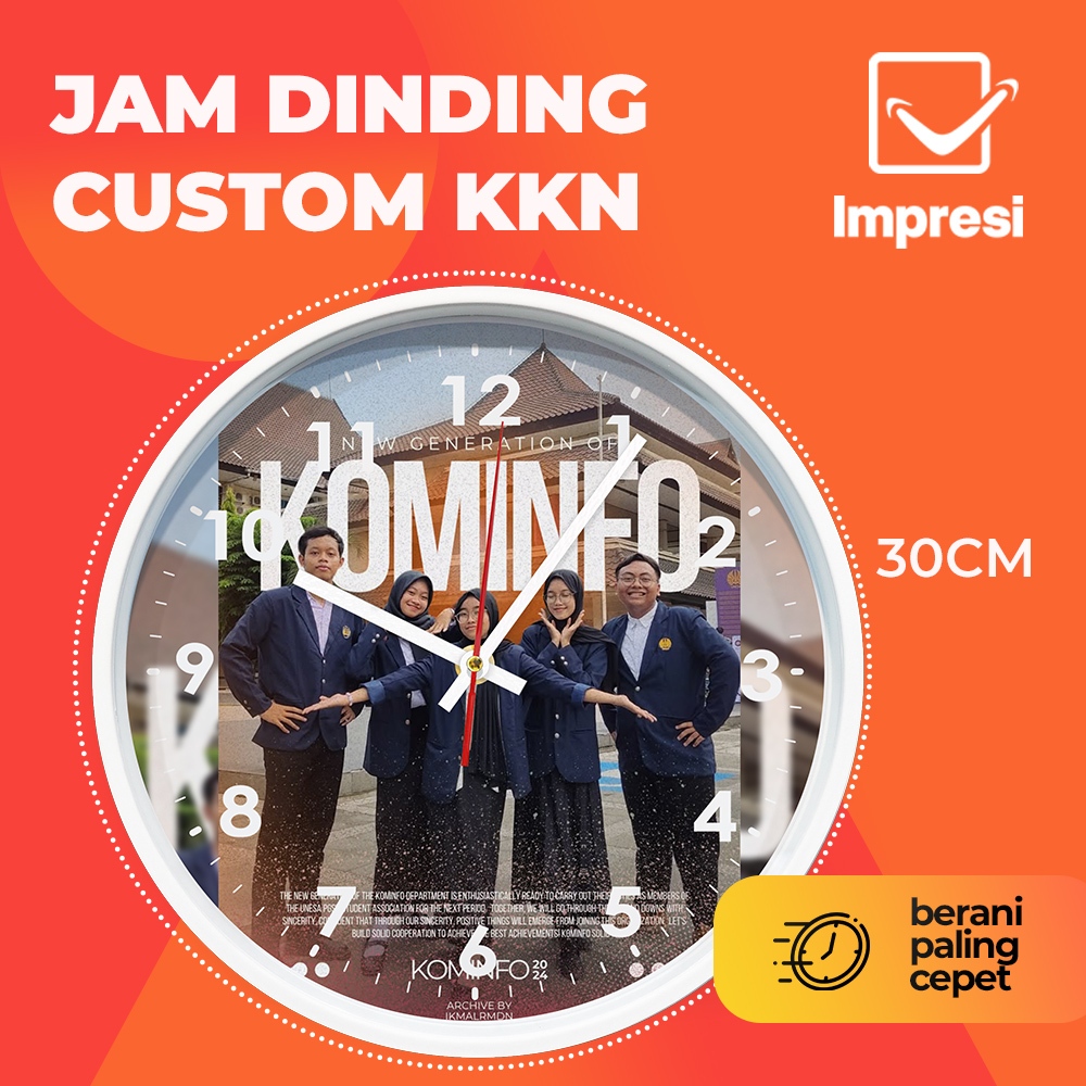 Jual Custom Jam Dinding KKN Hadiah Kenang-Kenangan PKL Custom Foto dan ...