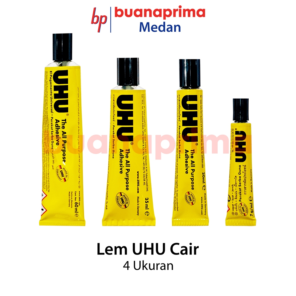 Jual LEM UHU 7 20 35 60 ml Cair Tube Kuning Kecil Sedang Besar Jumbo ...