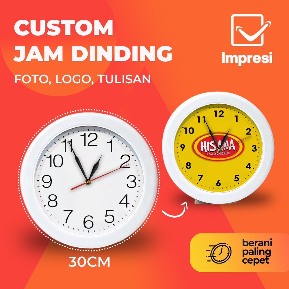 Jual Jam Dinding Promosi Custom Logo Perusahaan - NAKU | Shopee Indonesia