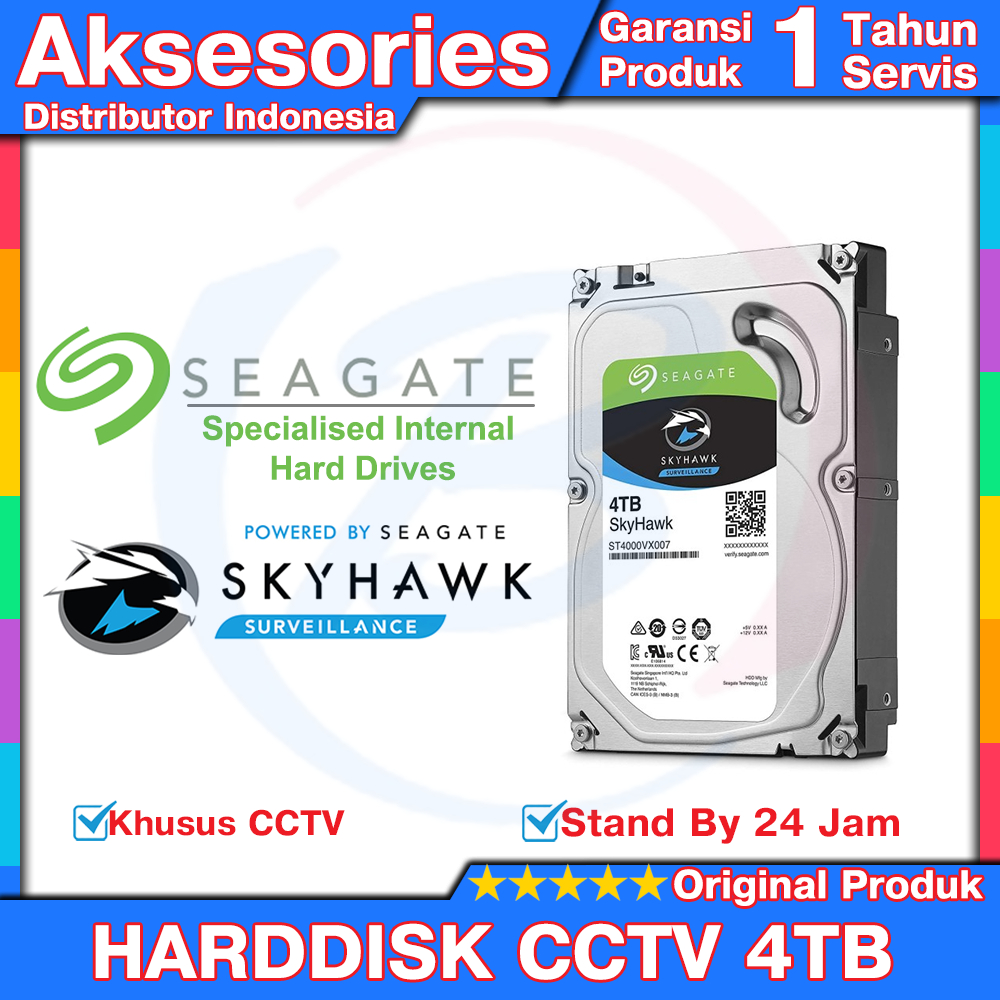 Jual HDD / Harddisk CCTV 4TB Seagate Skyhawk Garansi Resmi | Shopee ...
