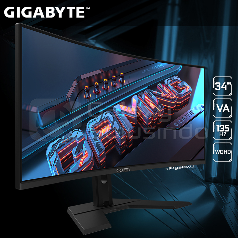 Jual Gigabyte GS34WQC 34 Inch UltraWide WQHD 135Hz 1ms Curved Gaming ...