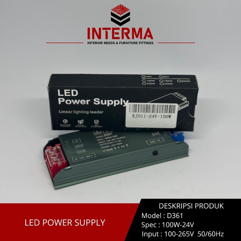 Jual Power Supply 24V 100W/200W/300W Trafo Indoor Light Box LED Strip ...